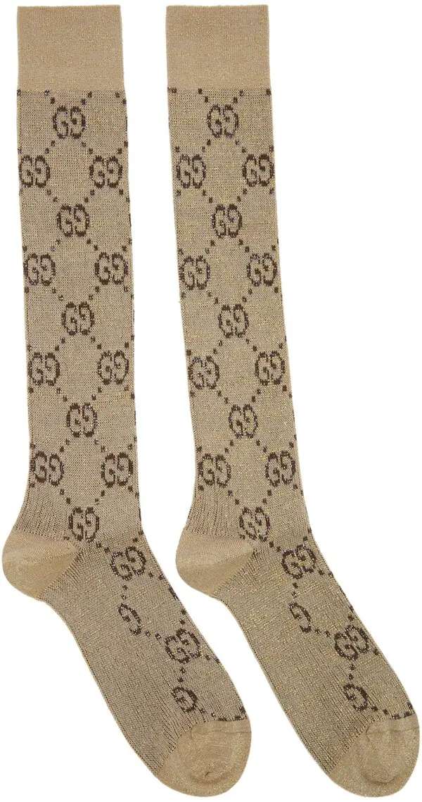 GUCCI GGロゴ ラメソックス ベージュ GUCCI GGロゴ ラメソックス ベージュ GUCCI GGロゴ ラメソックス